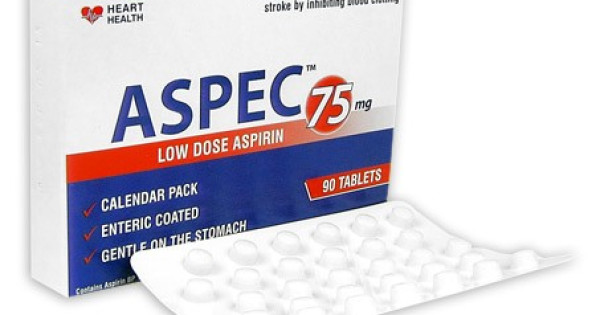 ASPEC Enteric Coated Aspirin 75mg 90 Tablets - HealthPorter