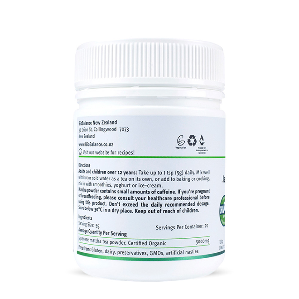 Bio Balance Certified Organic Japanese Matcha Powder 100g ...