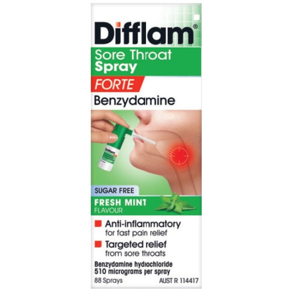 Sore Throat Spray Forte Fresh Mint Flavour 15ml |Difflam ...