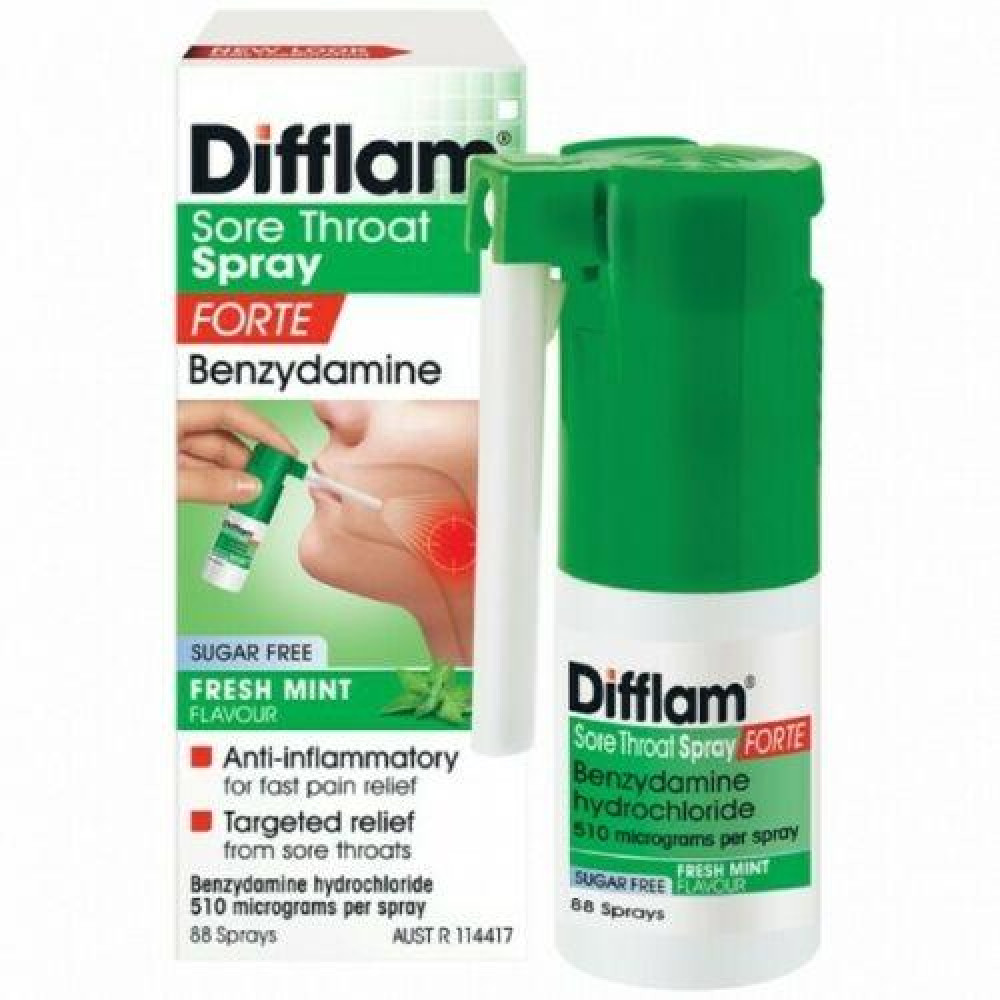 Sore Throat Spray Forte Fresh Mint Flavour 15ml |Difflam ...