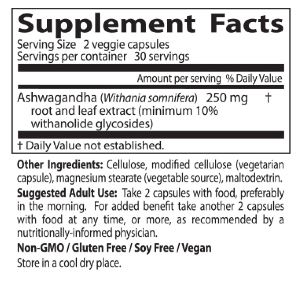 Doctor's Best Ashwagandha with Sensoril 125mg 60 Capsules ...