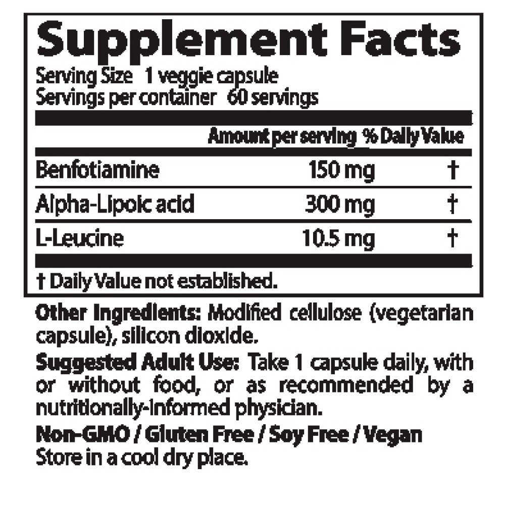 Doctor's Best Benfotiamine 150 + Alpha-Lipoic Acid 300 with ...