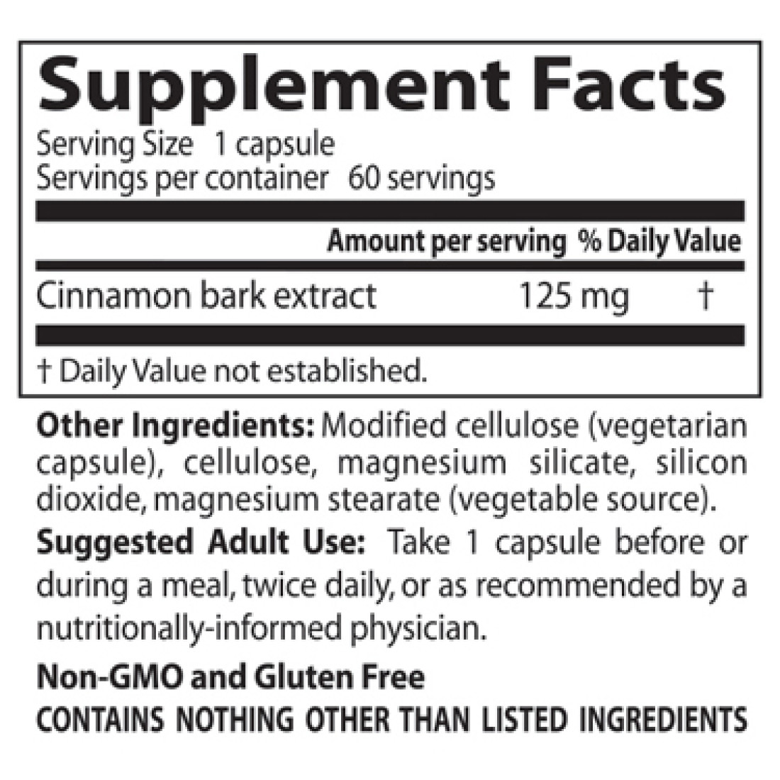 Doctor's Best Cinnamon Extract with Cinnulin PF 125mg 60 ...