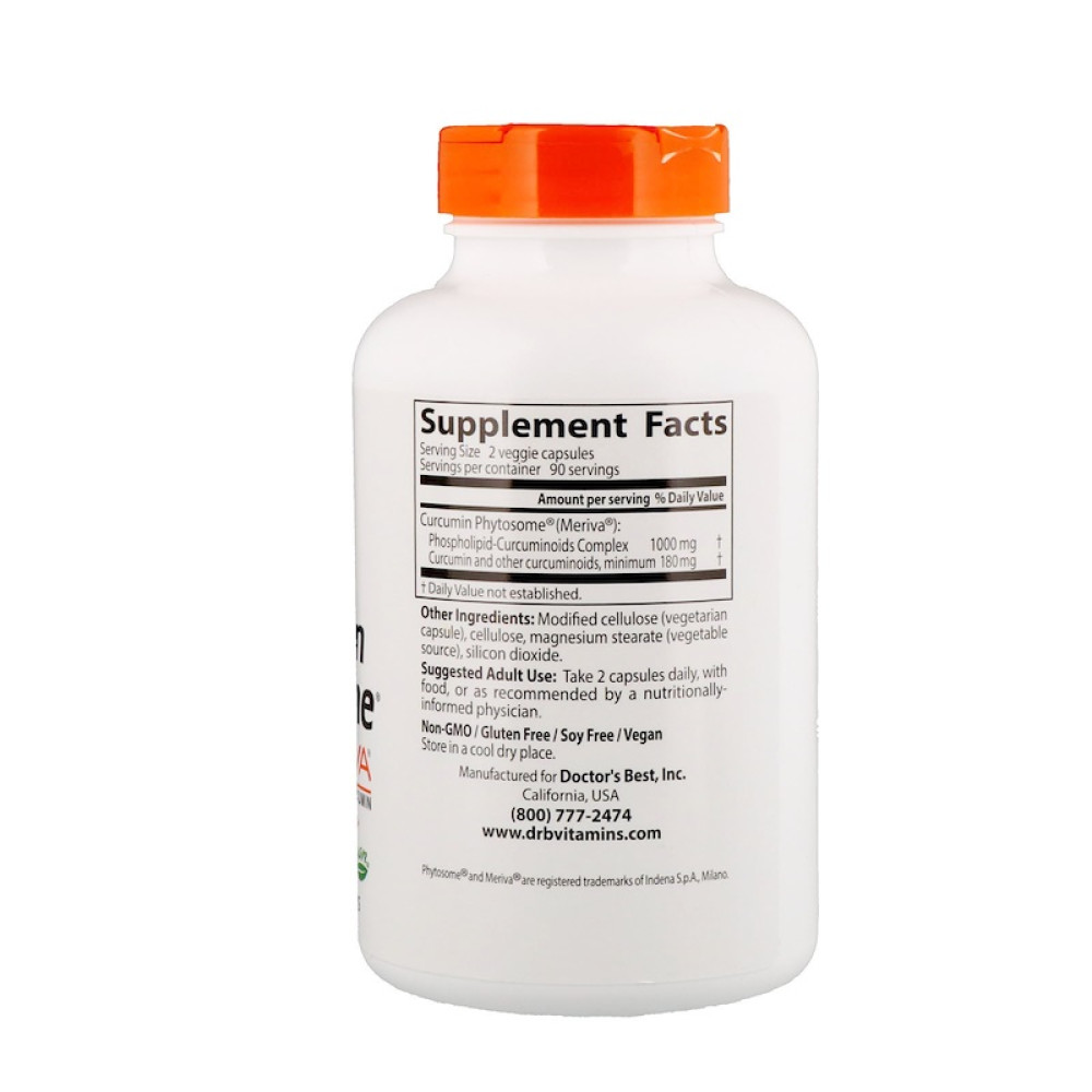 Doctor's Best Curcumin Phytosome with Meriva 500mg 180 Capsules ...