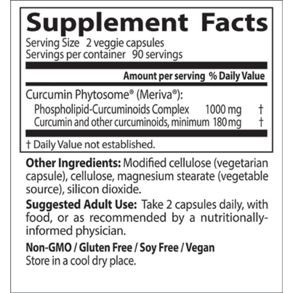 Doctor's Best Curcumin Phytosome with Meriva 500mg 180 Capsules ...