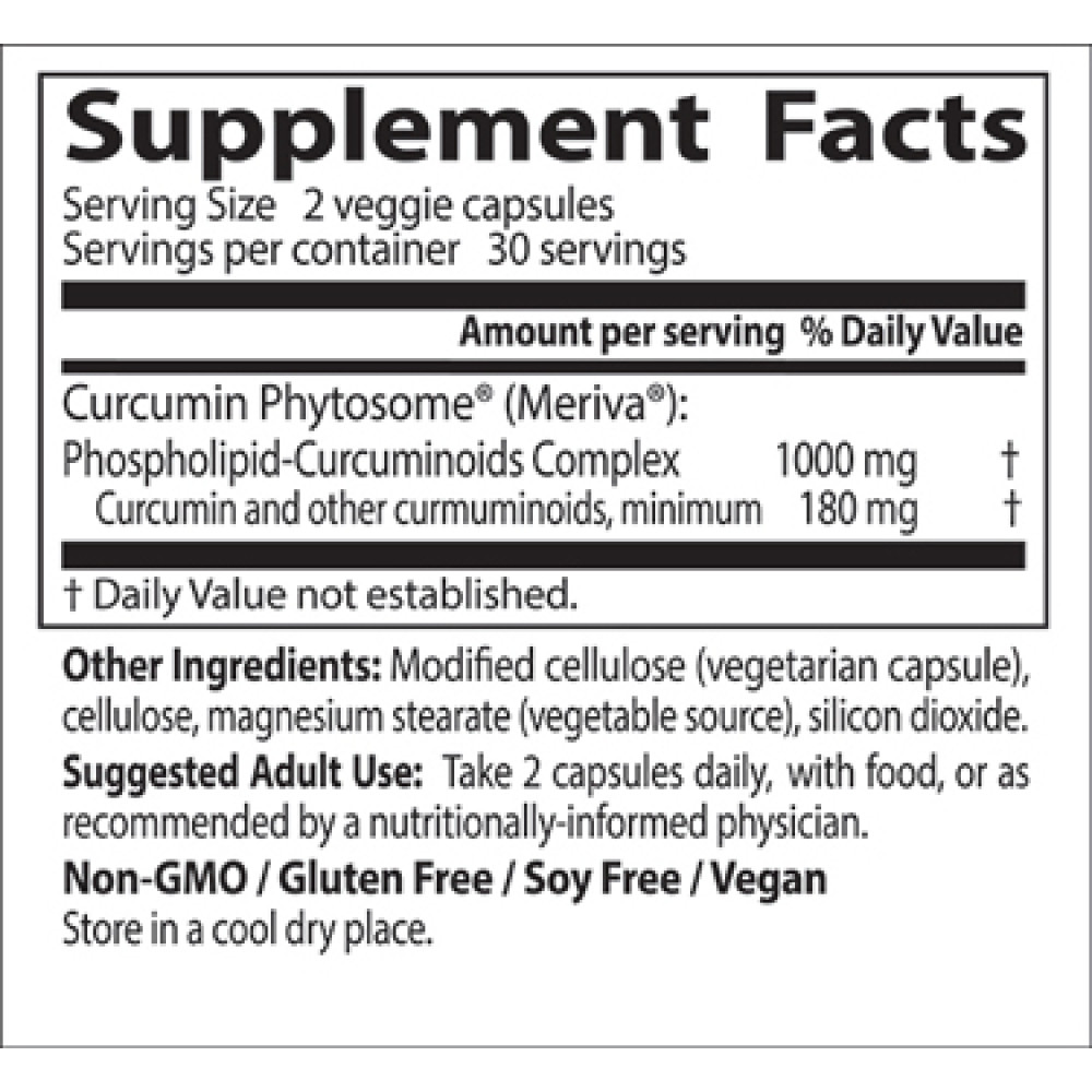 Doctor's Best Curcumin Phytosome with Meriva 500mg 60 Capsules ...