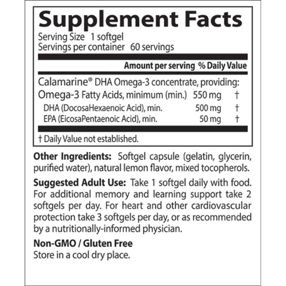 Doctor's Best DHA 500 from Calamari with Calamarine 500mg ...