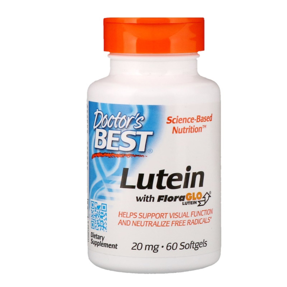 Doctor's Best Lutein with FloraGlo Lutein 20mg 60 Softgels ...