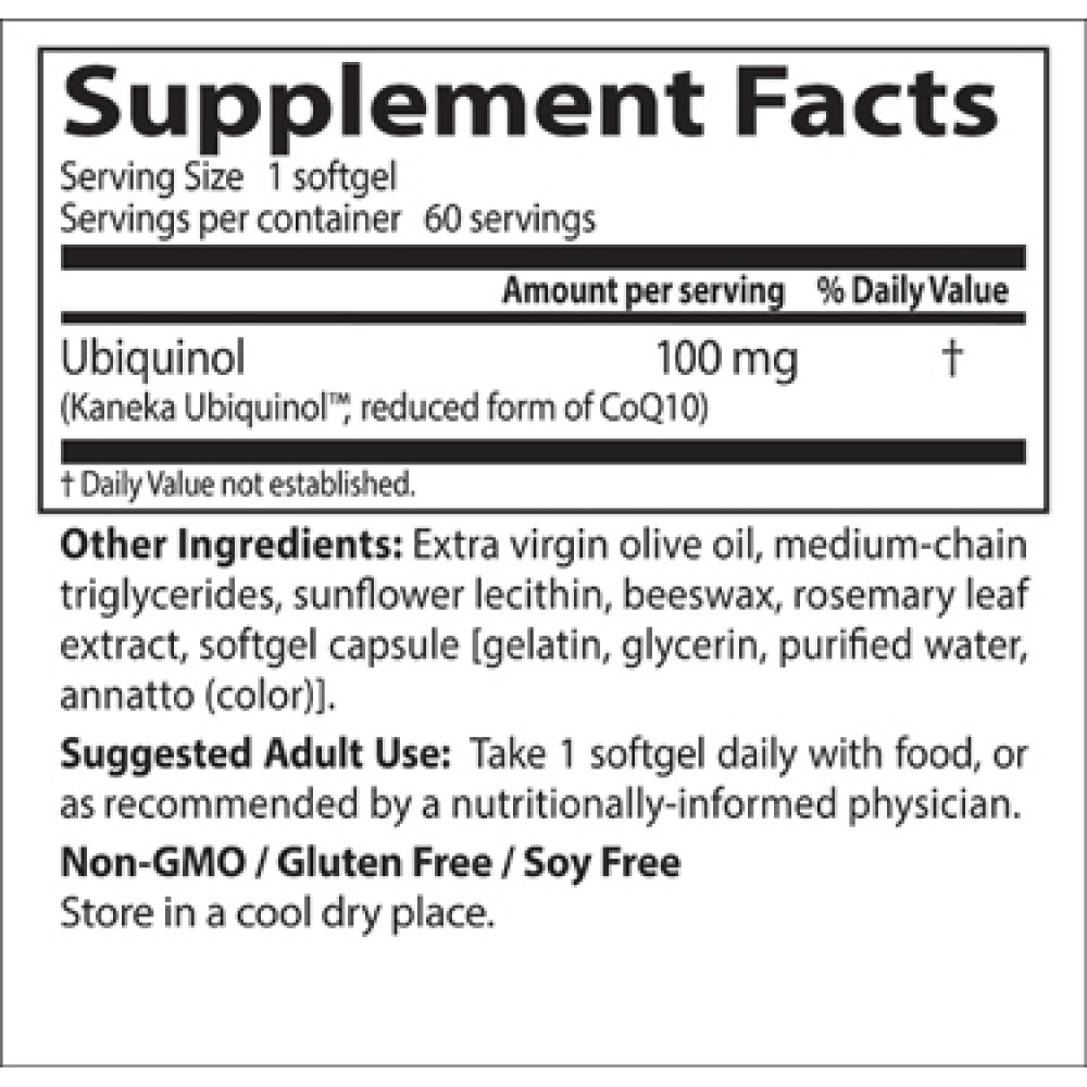 Doctor's Best Ubiquinol with Kaneka's QH 100mg 60 Softgels ...