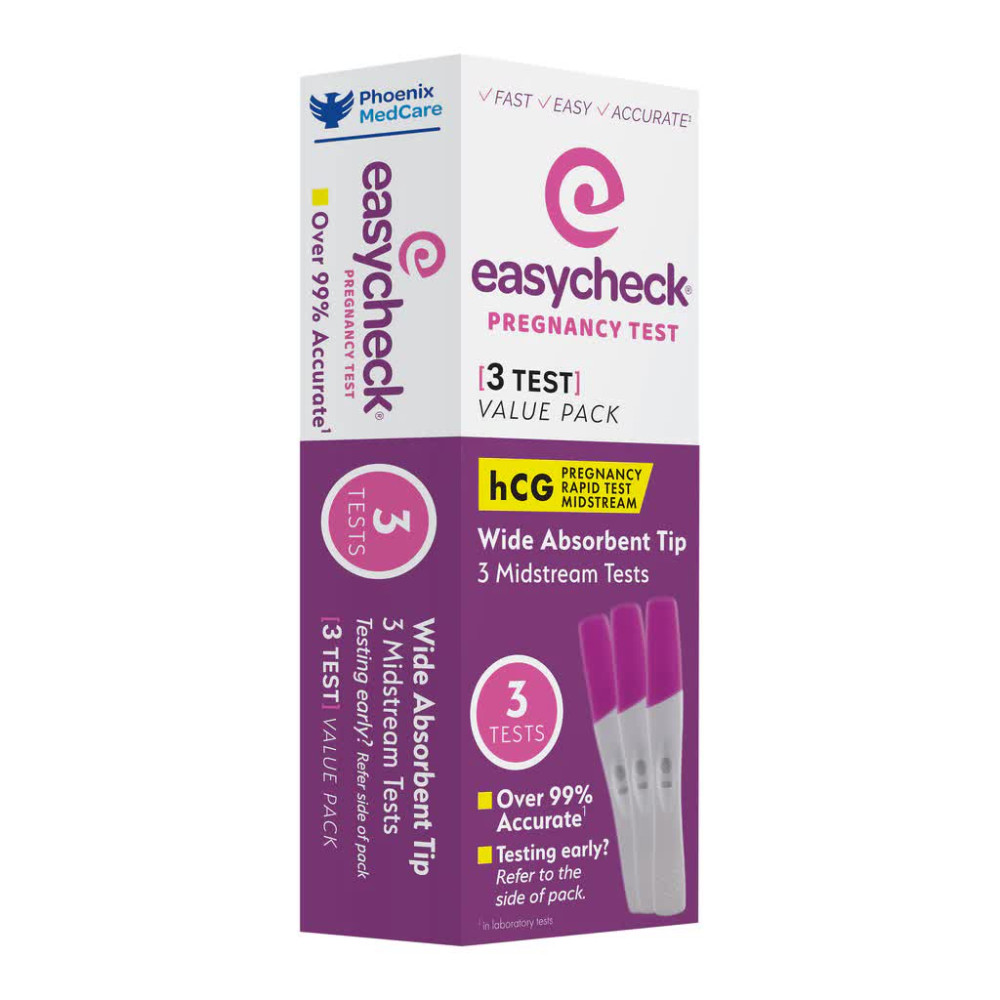 EasyCheck Pregnancy Test 3 Tests | HealthPorter NZ