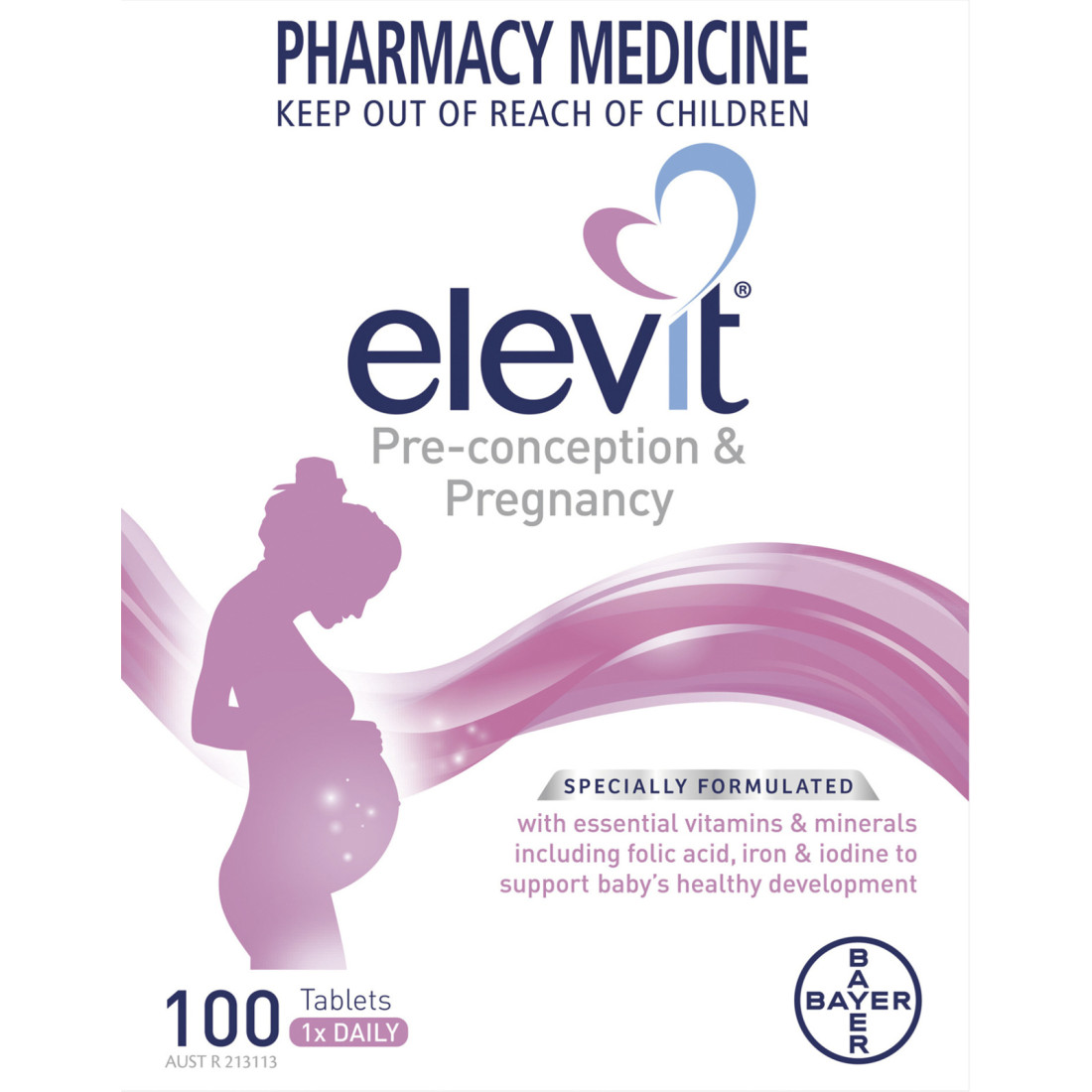Elevit with Iodine Pregnancy Multivitamin 100 Tablets | HealthPorter ...