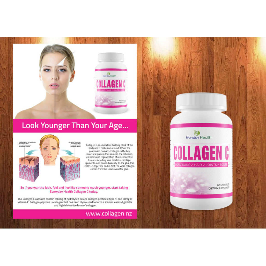 Everyday Health Collagen C 60 Capsules - HealthPorter NZ
