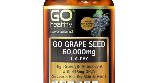 GO Healthy GO Grape Seed 60000mg 120 Capsules - HealthPorter