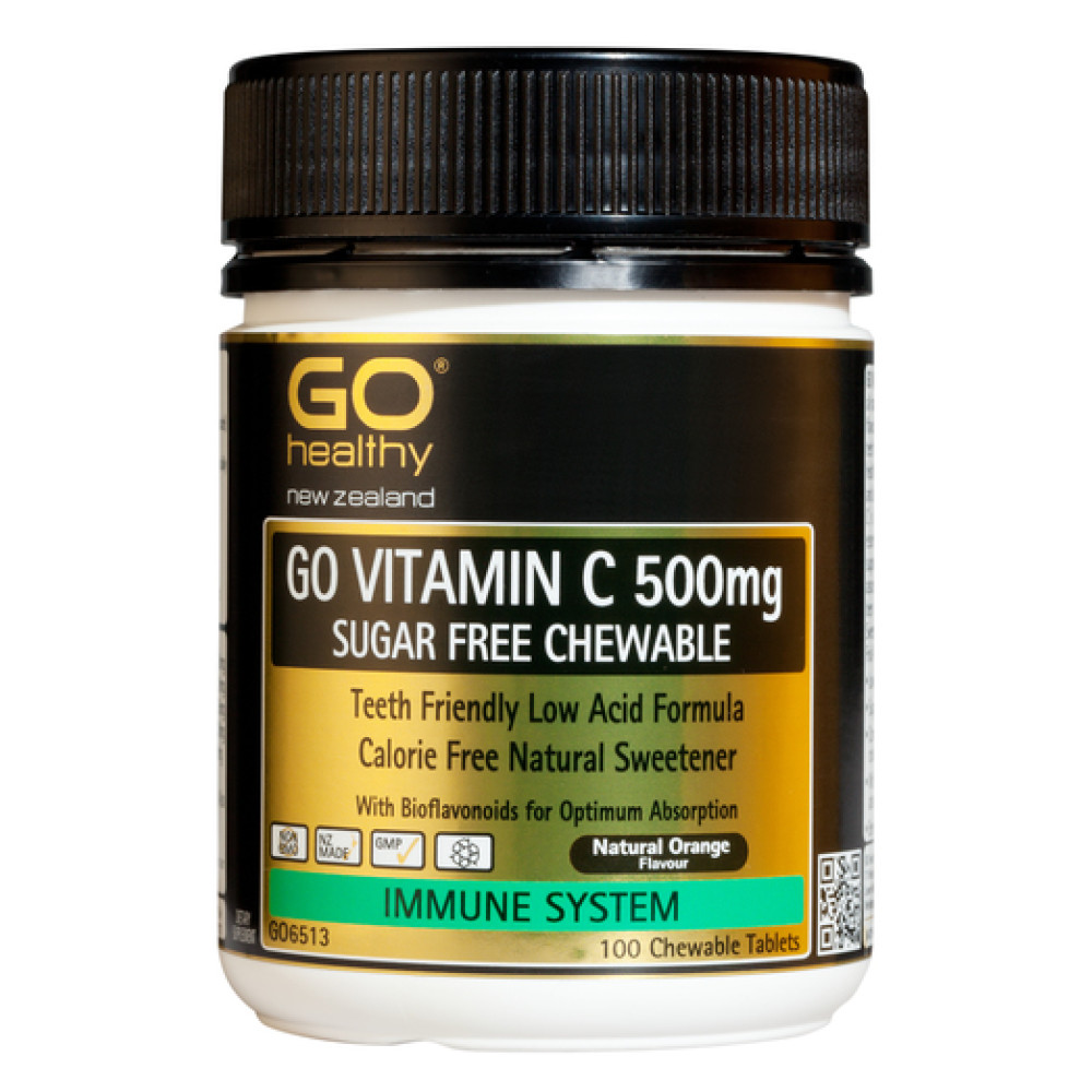 GO Healthy GO Vitamin C 500mg Sugar Free Chewable 100 Tablets ...