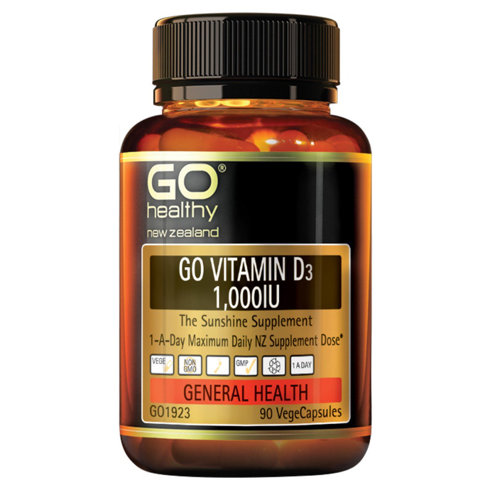 GO Healthy GO Vitamin D3 1000IU 90 Capsules - HealthPorter
