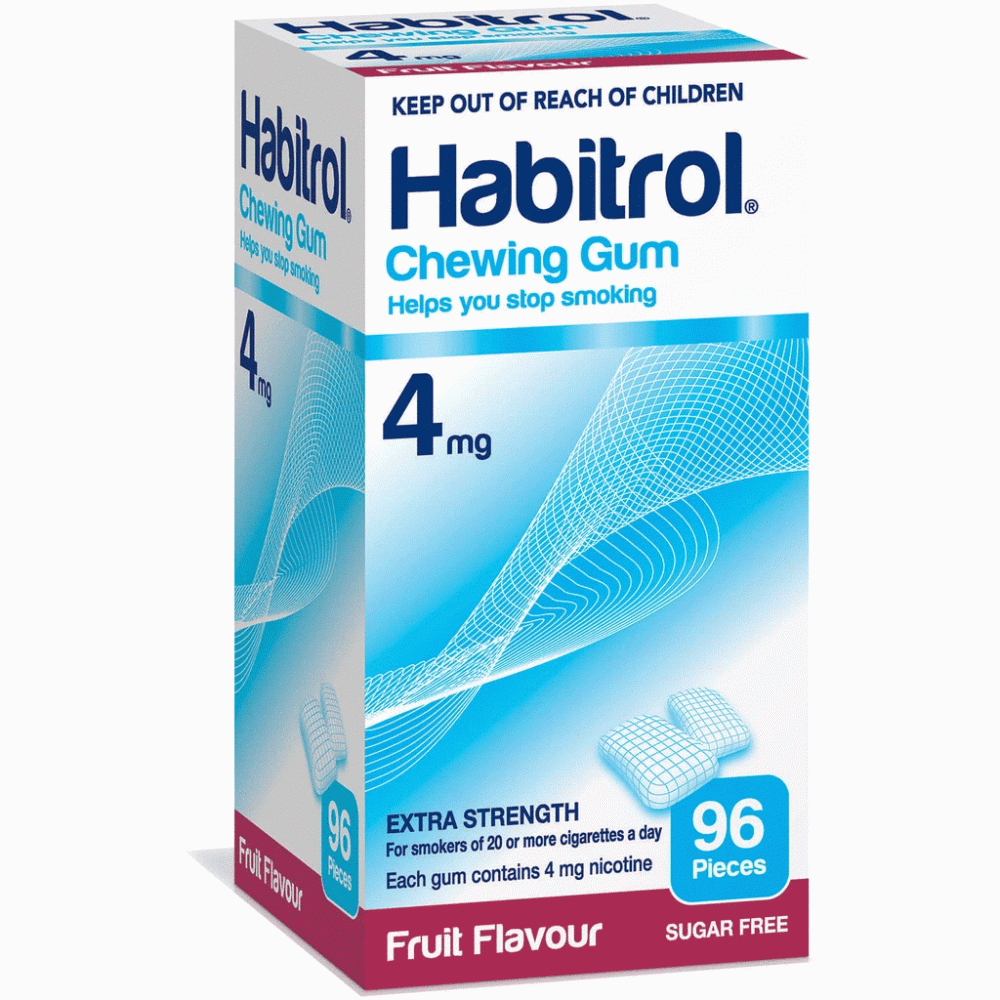 Habitrol Chewing Gum 4mg Fruit Flavour 96s | HealthPorter NZ