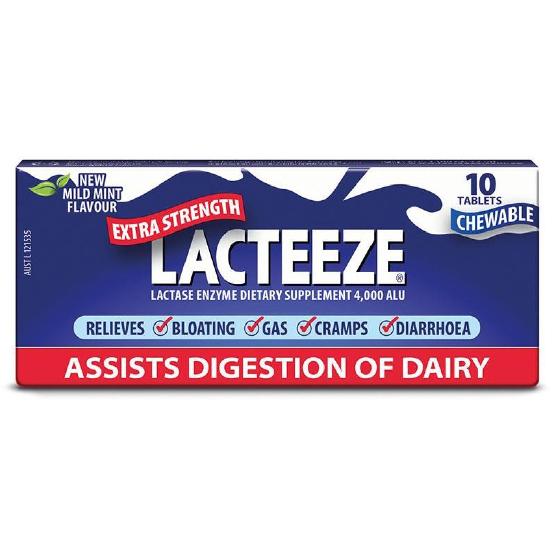 Lacteeze Extra Strength Lactase Enzymes 10 Tablets - Hea ...