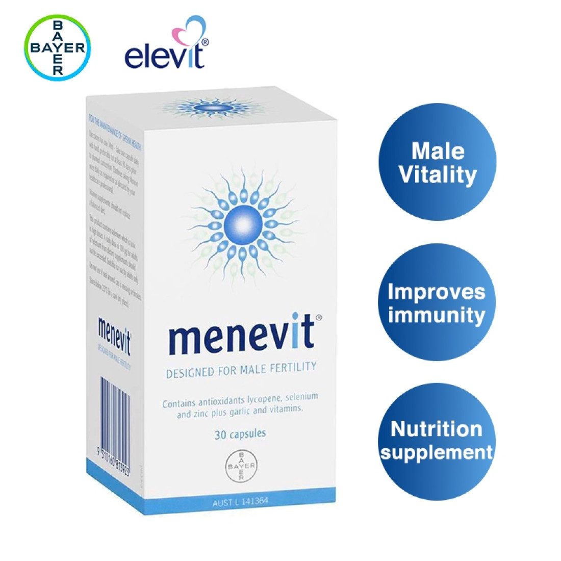 Menevit Male Fertility Supplements 90 Caps | HealthPorter NZ