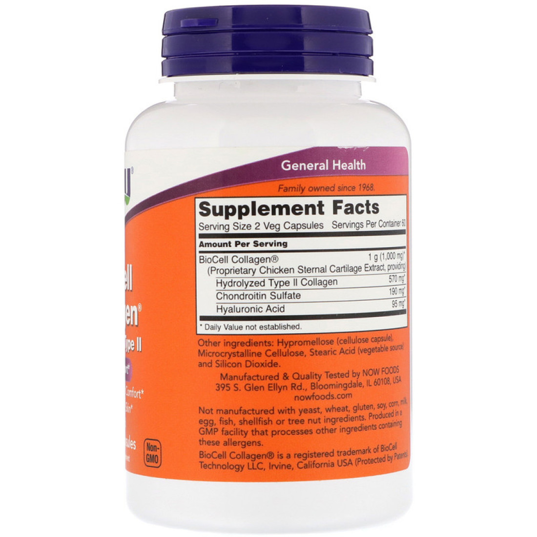 Now Foods BioCell Collagen Hydrolyzed Type 2 120 Capsules ...