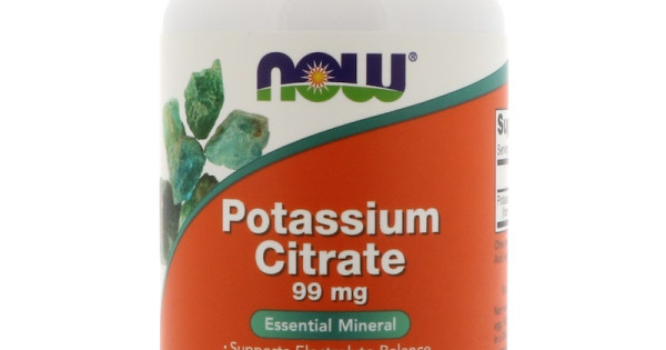 Now Foods Potassium Citrate 99mg 180 Capsules - HealthPorter
