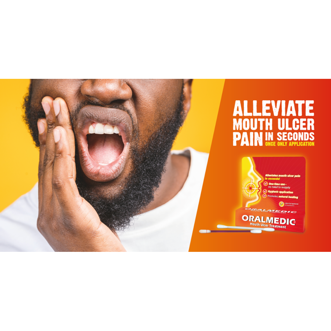 Oralmedic Mouth Ulcer Treatment 2 cotton bud applicator