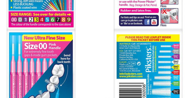 Piksters Interdental Toothbrushes Size 00 Pink - HealthP ...