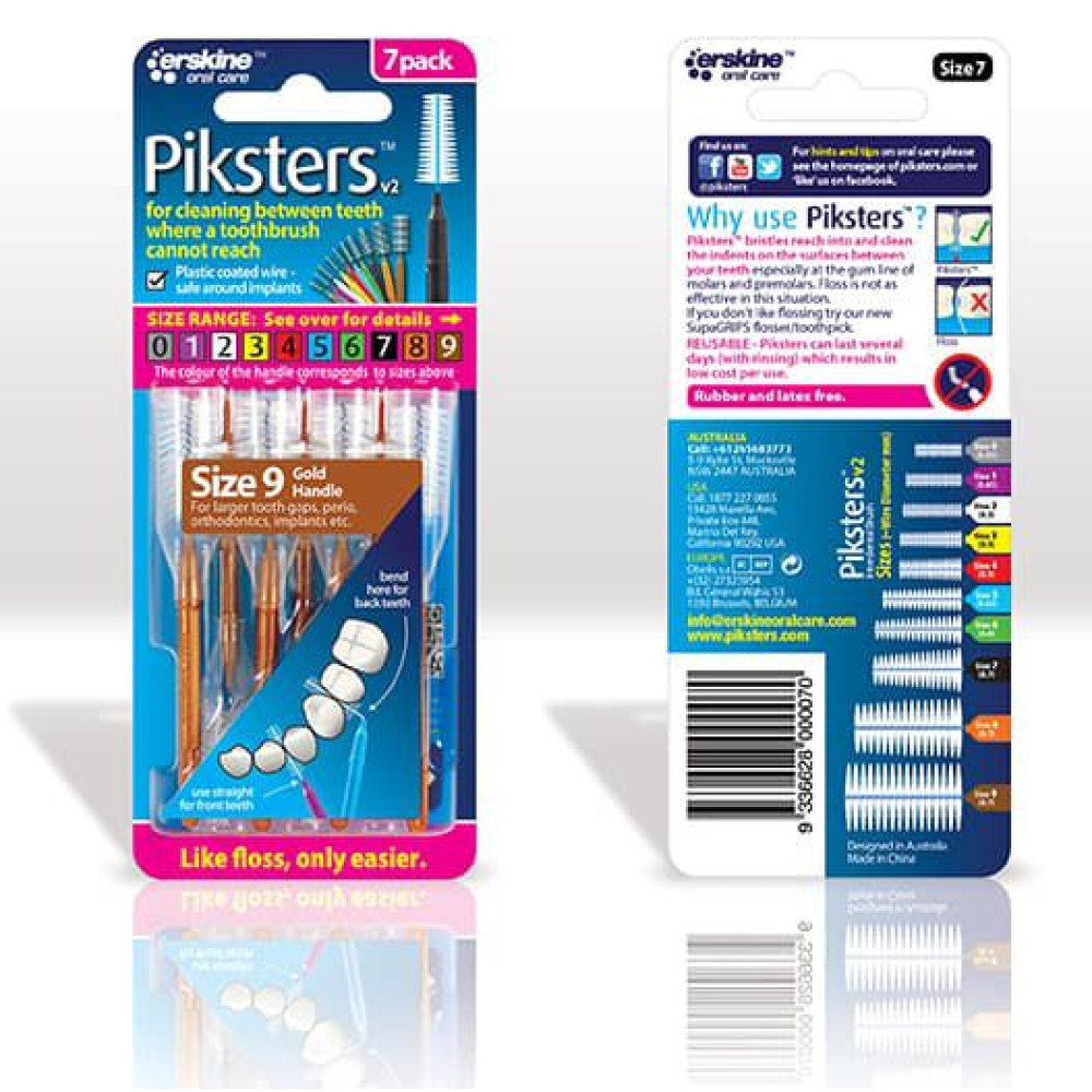 Piksters Interdental Toothbrushes Size 9 Brown - HealthP ...