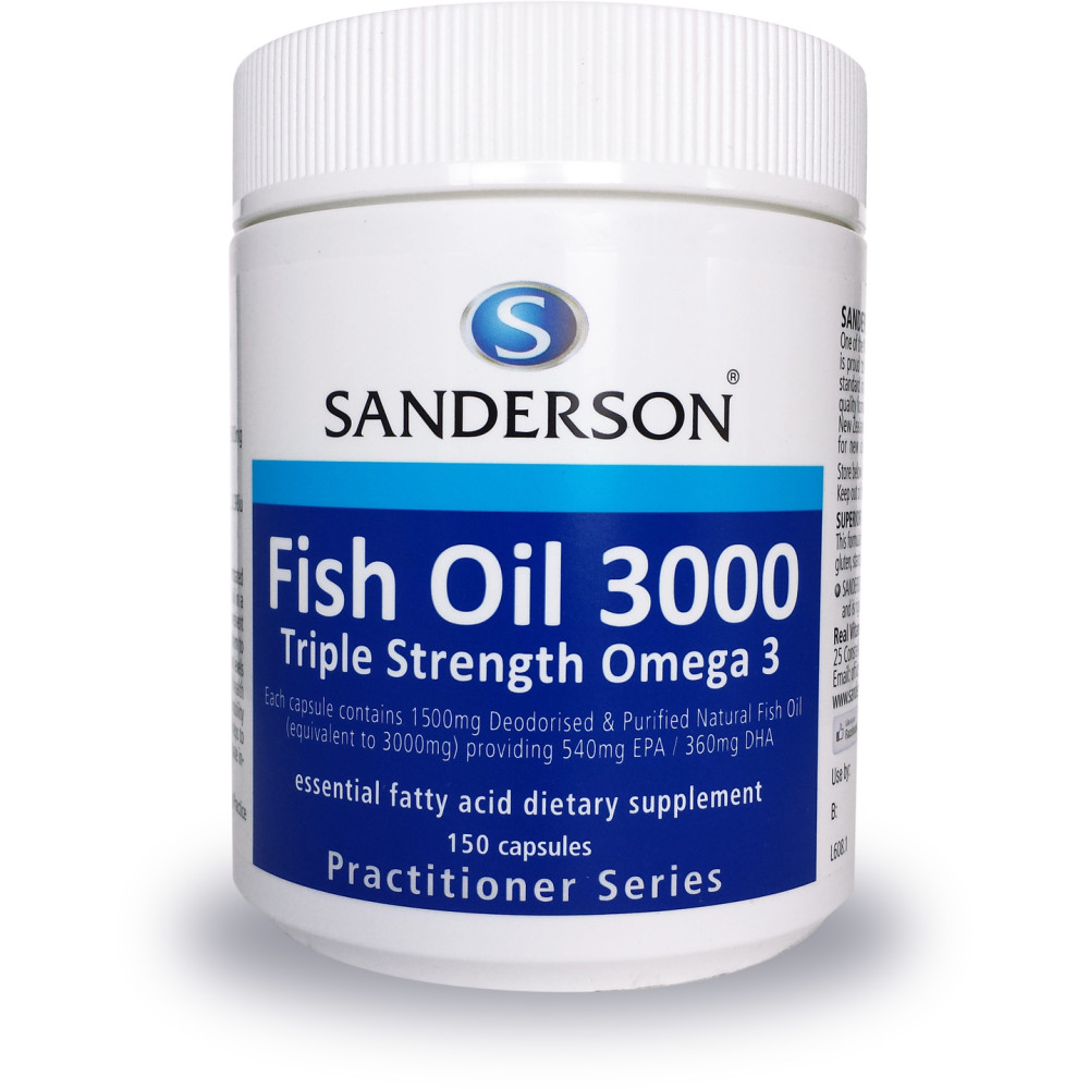 Fish Oil 3000mg Odourless 150 Capsules | Sanderson - HealthPorter ...