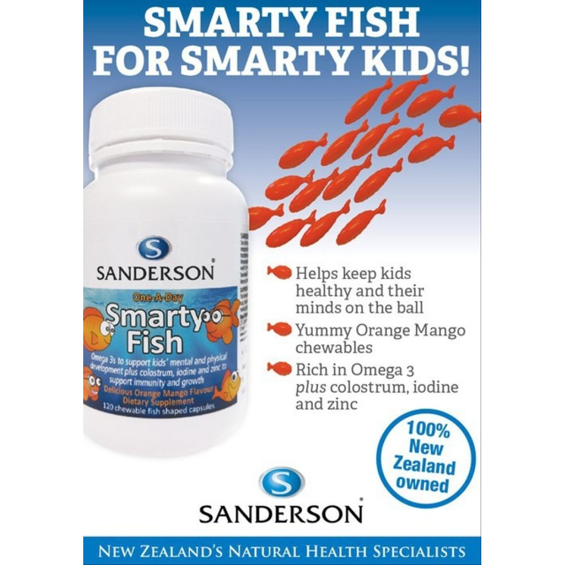 Sanderson Smarty Fish Omega 3 120 Chewable Capsules - HealthPorter ...