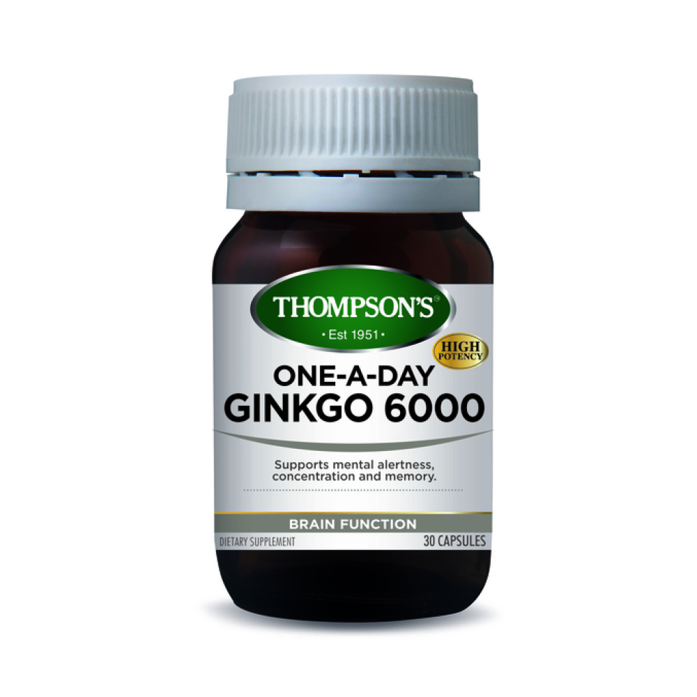 Thompson's Ginkgo 6000mg One A Day 30 Capsules - HealthP ...