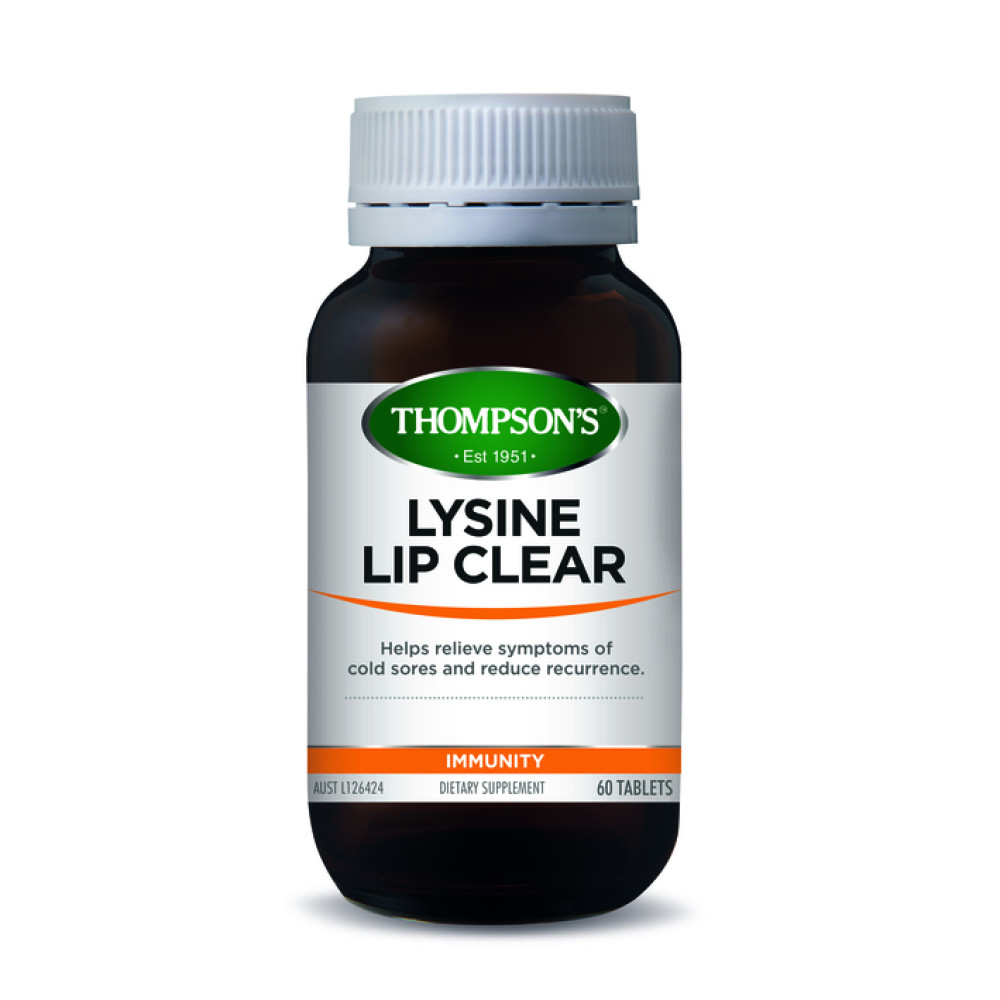 Thompson's Lysine Lip Clear 60 Tablets - HealthPorter
