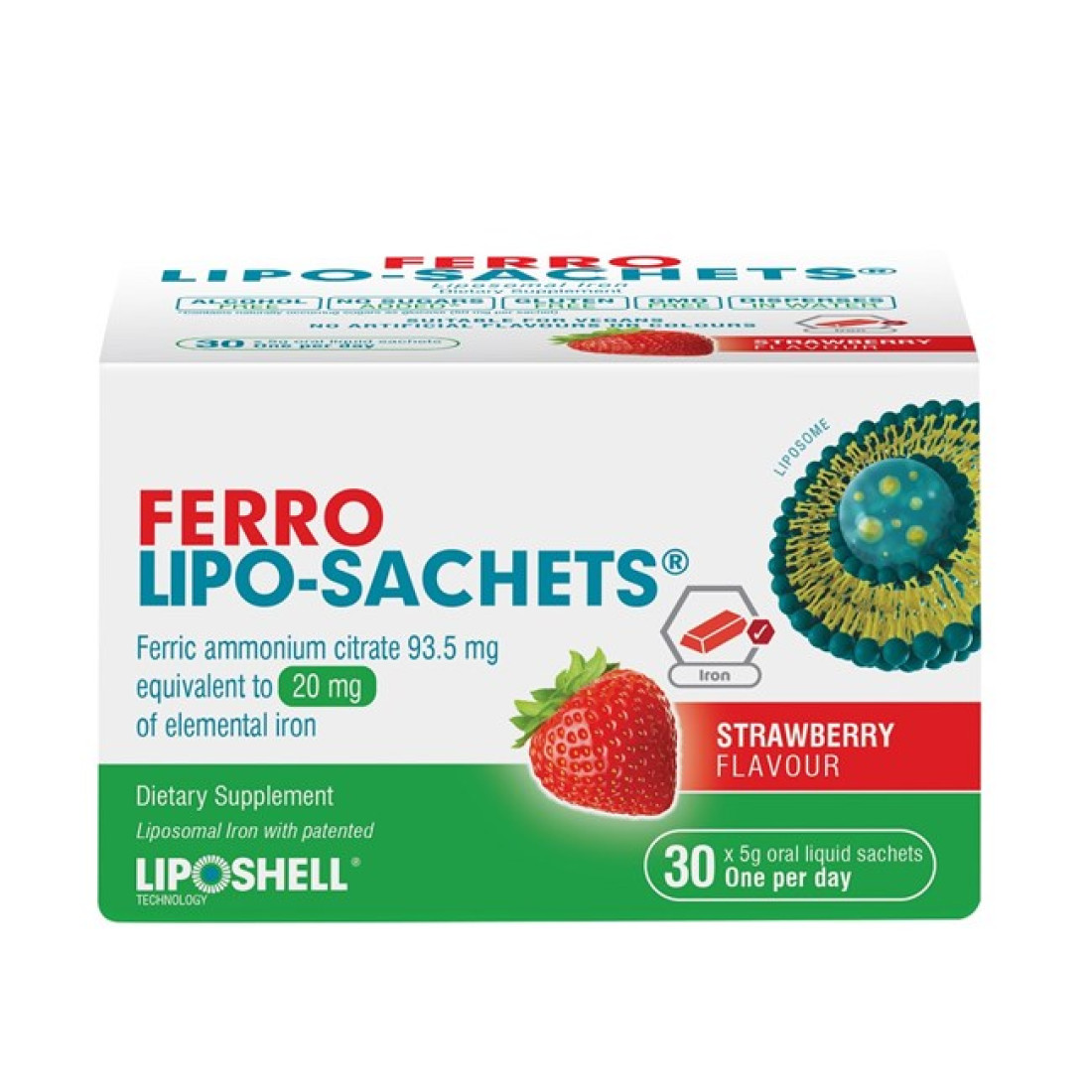 Ferro Lipo Sachets Liposomal Iron 30 Sachets Strawberry ...