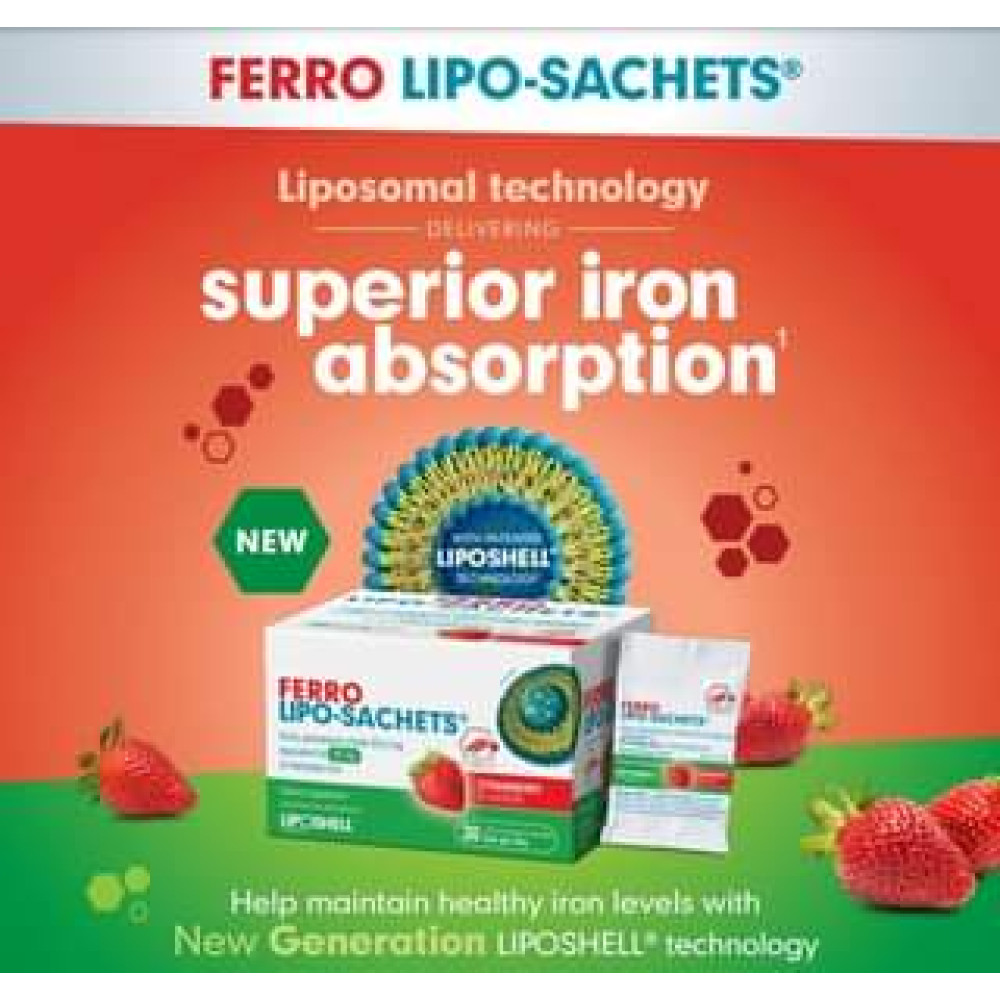 Ferro Lipo Sachets Liposomal Iron 30 Sachets Strawberry ...